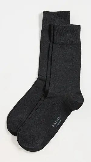 Falke Happy Socks 2 Pack - Anthracite Melange