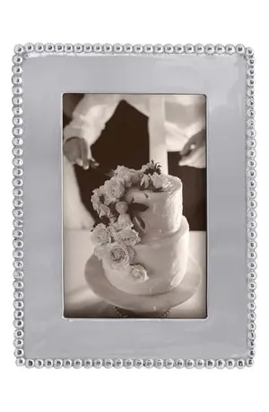 MARIPOSA Beaded Recycled Aluminum Picture Frame - Silver
