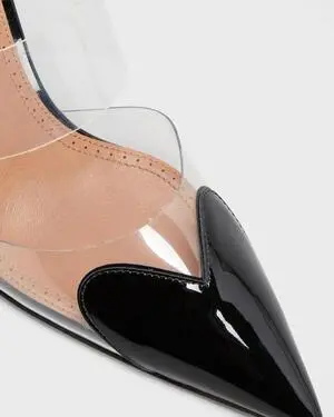 Alaïa Coeur Clear Cap-toe Mules - Noir