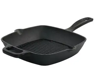 OSTER Castaway 10-in Square Cast Iron Grill Pan W/ Pour Spout - One-color