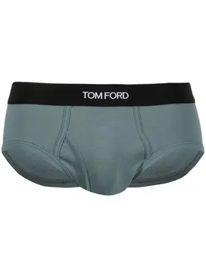 TOM FORD Logo Waistband Briefs - Green