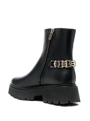 BALDININI Logo Chain-embellished Ankle Boots