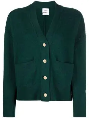 BARRIE V-neck Cashmere Cardigan - Green