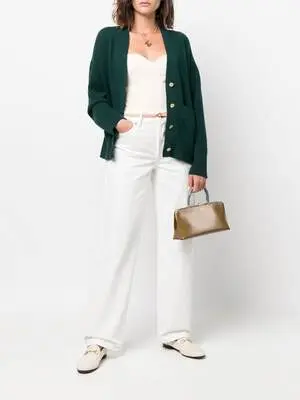 BARRIE V-neck Cashmere Cardigan - Green