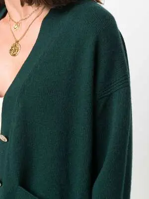 BARRIE V-neck Cashmere Cardigan - Green
