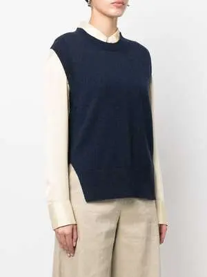 BARRIE Iconic Sleeveless Cashmere Jumper - Blue