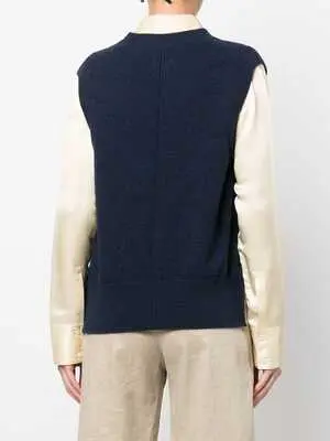 BARRIE Iconic Sleeveless Cashmere Jumper - Blue