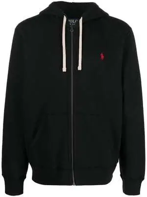 Polo Ralph Lauren Embroidered-logo Zip-up Hoodie - Black