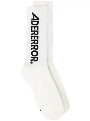 ADER ERROR Logo Intarsia-knit Socks - White