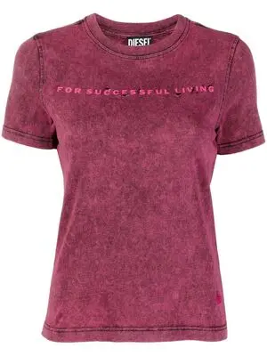 DIESEL® Slogan Print Distressed T-shirt