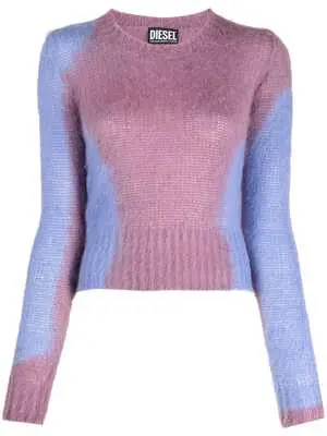 DIESEL® Two-tone Mohair-wool Blend Jumper - Purple