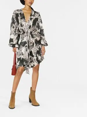 IRO PARIS Nirveli Printed Asymmetric Mini Dress