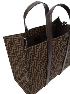 Fendi Ff Jacquard-motif Tote Bag - Brown