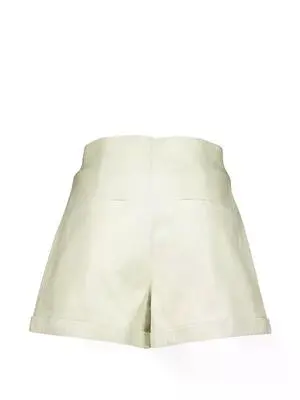 Saint Laurent High-waisted Leather Shorts - Neutrals