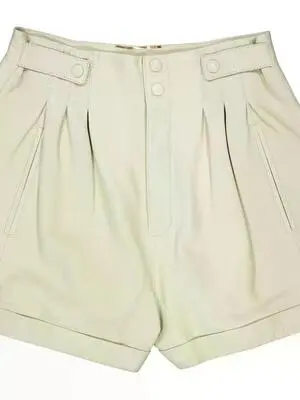 Saint Laurent High-waisted Leather Shorts - Neutrals