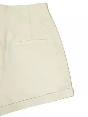Saint Laurent High-waisted Leather Shorts - Neutrals