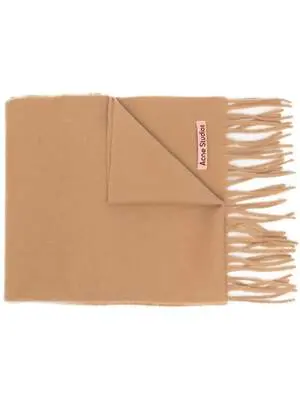 Acne Studios Melange Fringe-trim Wool Scarf - Neutrals