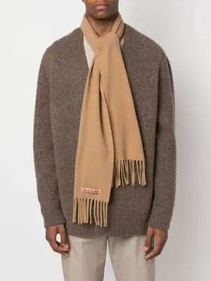 Acne Studios Melange Fringe-trim Wool Scarf