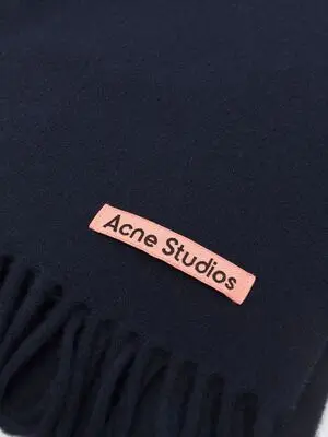 Acne Studios Fringed Wool Scarf - Blue