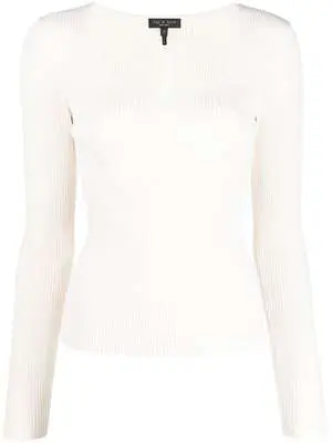 Rag & Bone U-neck Long-sleeved Top - Neutrals
