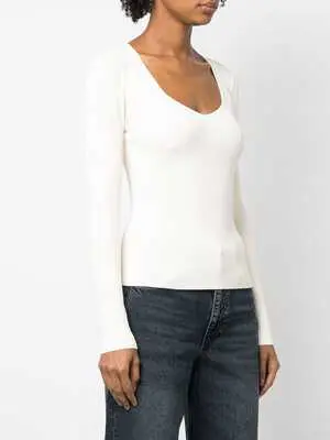 Rag & Bone U-neck Long-sleeved Top
