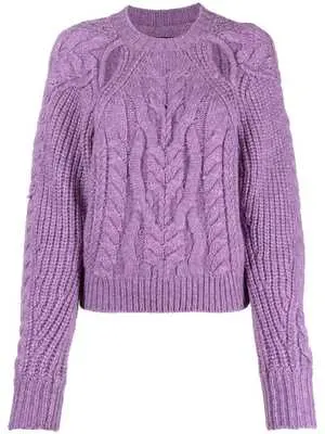 Isabel Marant Étoile Cut-out Cable-knit Jumper - Purple