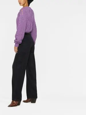 Isabel Marant Étoile Cut-out Cable-knit Jumper - Purple