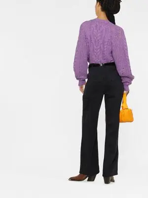 Isabel Marant Étoile Cut-out Cable-knit Jumper - Purple