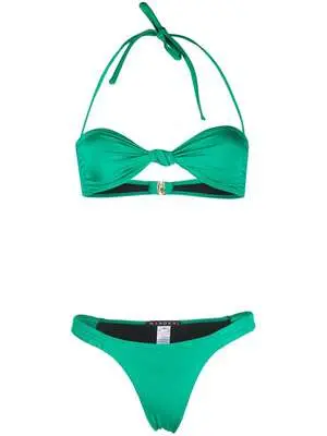 MANOKHI Ruched Bikini Set - Green