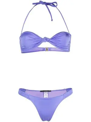 MANOKHI Ruched Bikini Set - Purple