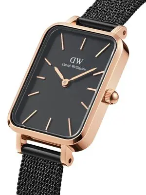 DANIEL WELLINGTON Quadro Pressed Ashfield 20x26mm Watch - Black