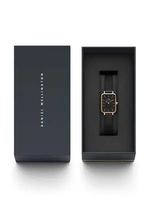 DANIEL WELLINGTON Quadro Pressed Ashfield 20x26mm Watch - Black