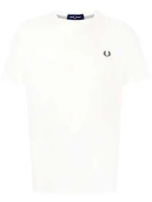 Fred Perry Embroidered-logo Cotton T-shirt - White