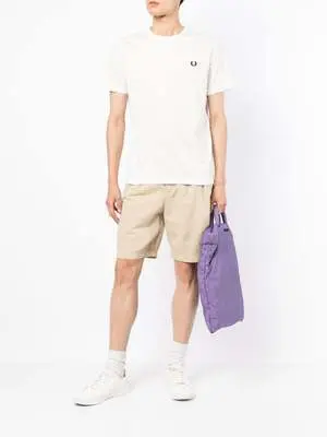 Fred Perry Embroidered-logo Cotton T-shirt - White