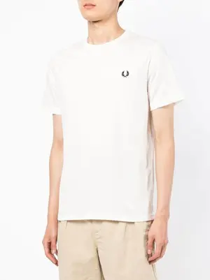 Fred Perry Embroidered-logo Cotton T-shirt - White