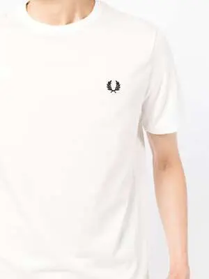 Fred Perry Embroidered-logo Cotton T-shirt - White