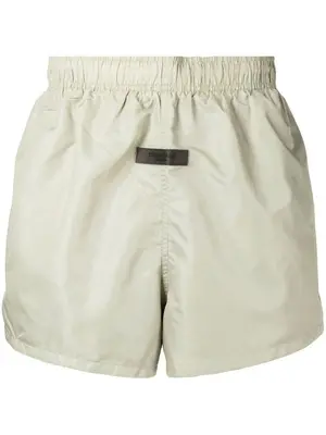 Fear Of God Logo-patch Drawstring Shorts - Green