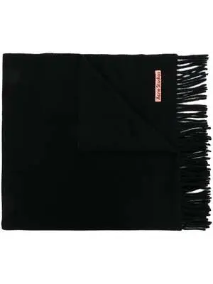 Acne Studios Fringed Wool Scarf - Black