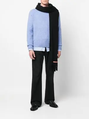 Acne Studios Fringed Wool Scarf - Black
