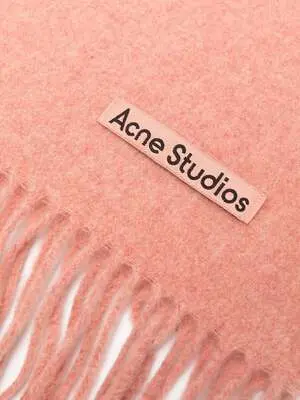 Acne Studios Fringed Wool Scarf - Pink