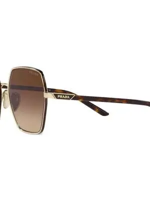 Prada Pr 56ys Oversize-frame Sunglasses - Gold