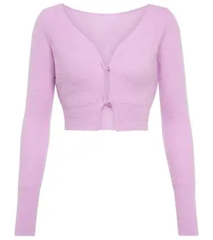 Jacquemus Jacquemus Le Cardigan Alzou Cropped Cardigan Purple