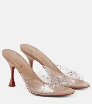 CHRISTIAN LOUBOUTIN Nudes Degramule Embellished Mules - Beige