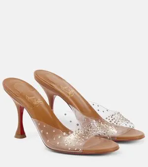 CHRISTIAN LOUBOUTIN Nudes Degramule Embellished Mules - Brown
