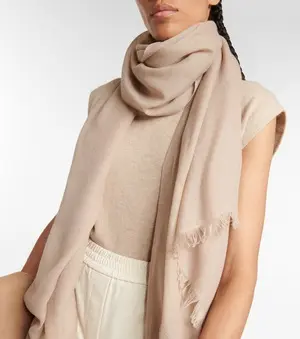Brunello Cucinelli Fringed Cashmere And Silk Scarf