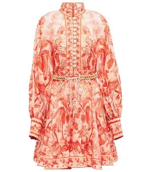 Zimmermann Lyre Printed Linen Minidress