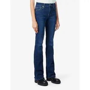 7 For All Mankind Bootcut Mid-rise Stretch-denim Jeans - Rinsed Indigo