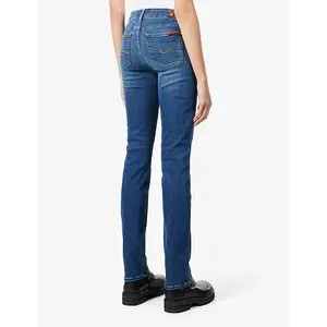 7 For All Mankind Kimmie Straight-leg Mid-rise Stretch-denim Jeans - Duchess