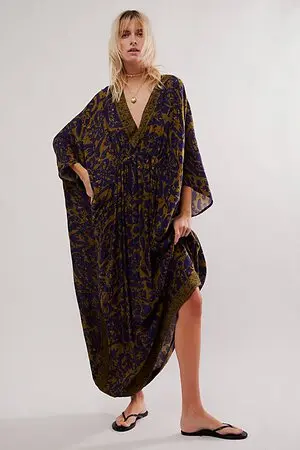 Free People Groovy Baby Maxi Kaftan - Garden Snake