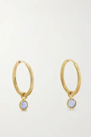 OCTAVIA ELIZABETH Nesting Gem Gabby Tanzanite Single Hoop Earring - Gold